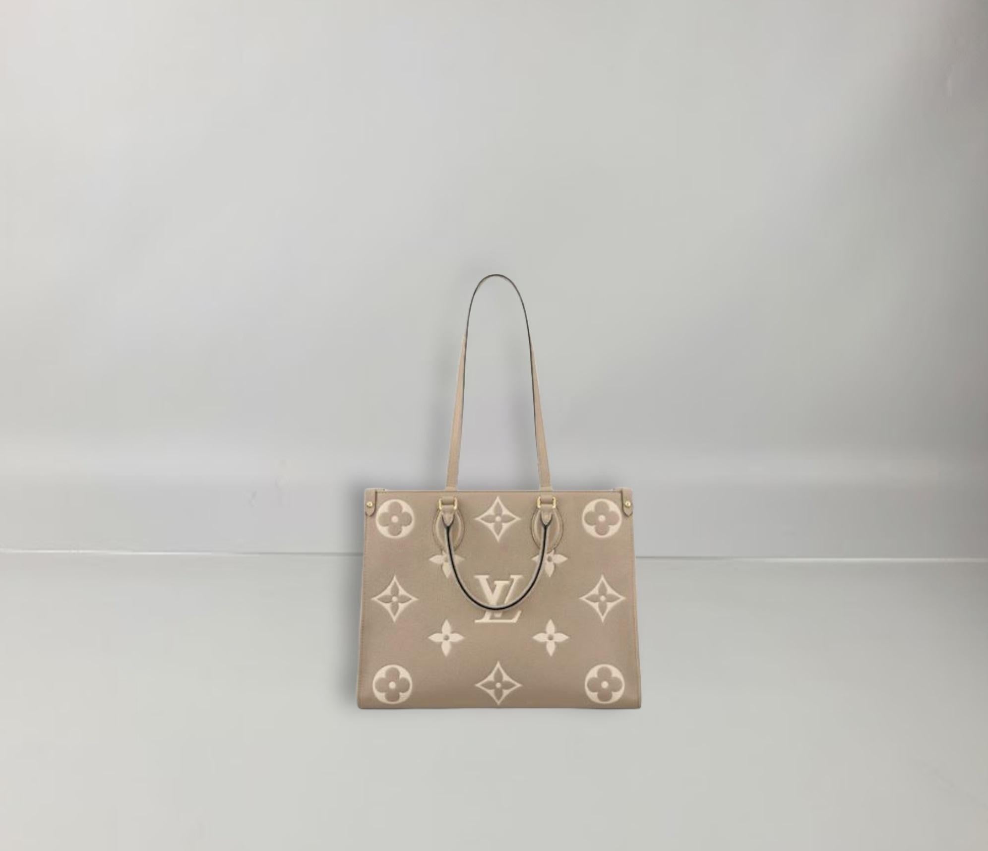 Louis Vuitton Embossed Grained Cowhide Leather Dove Beige, Cream White ...