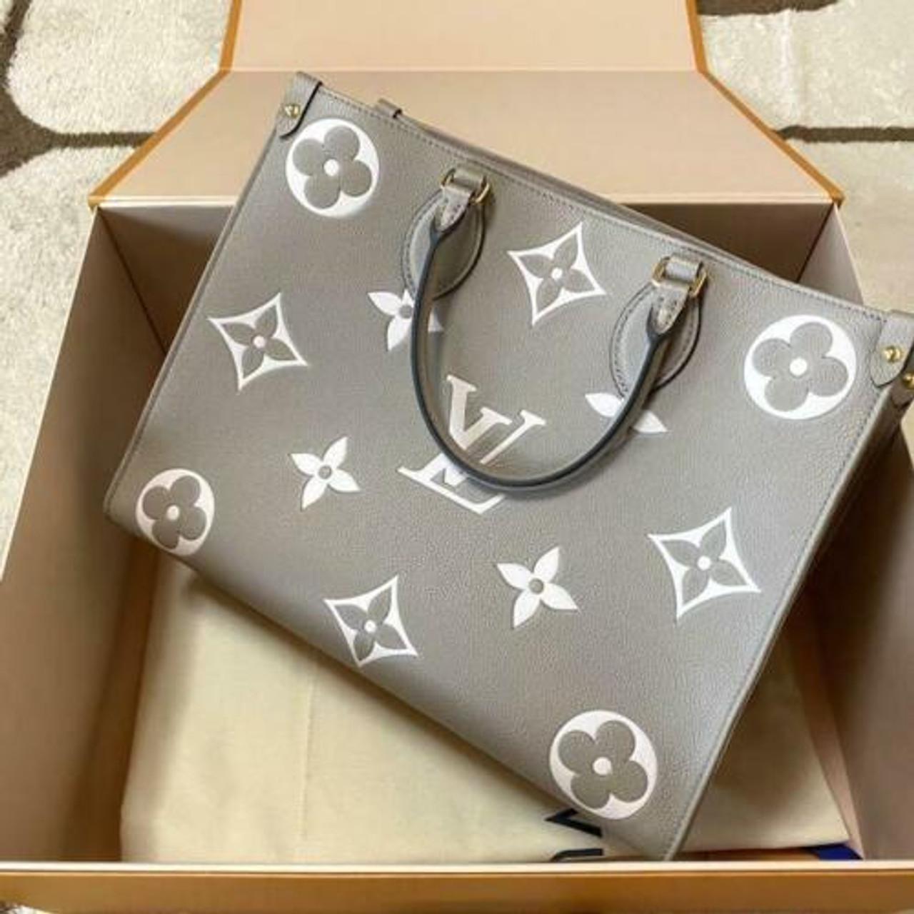 Louis Vuitton Embossed Grained Cowhide Leather Dove Beige, Cream White ...