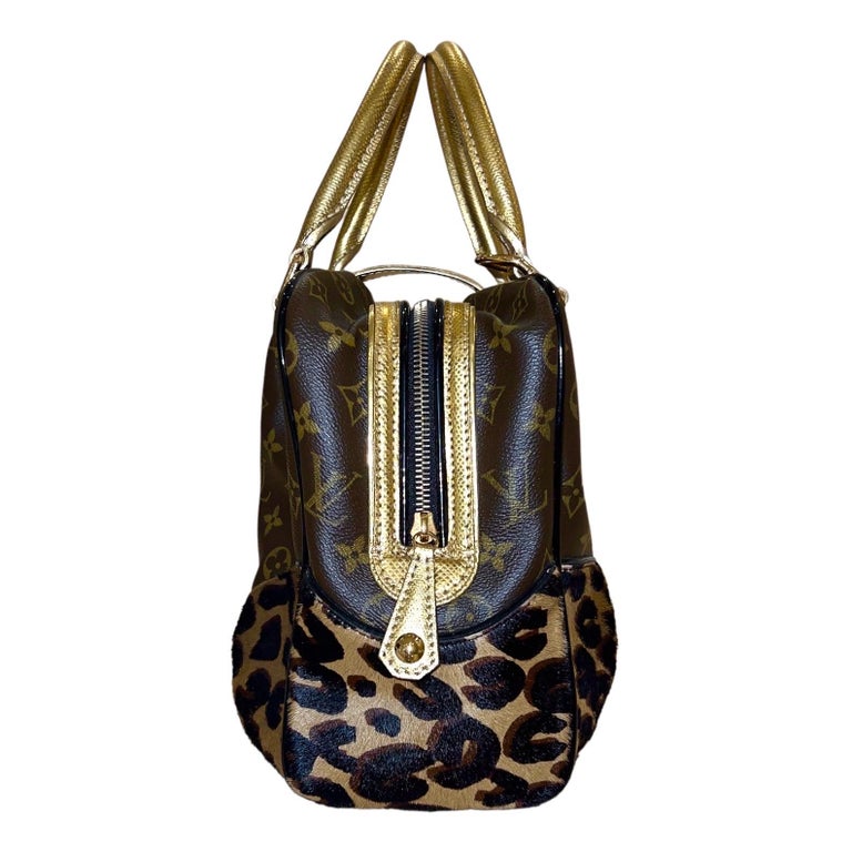 LOUIS VUITTON Exotic LV Monogram Canvas Leopard Fur Bag 2006 Sprouse Tribute For Sale at 1stDibs