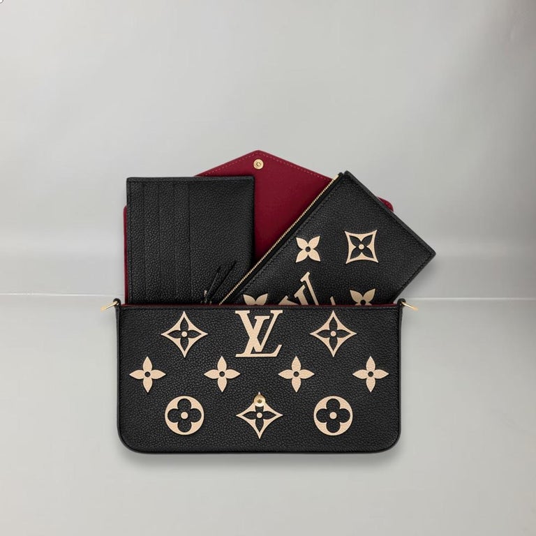 Louis Vuitton Félicie Pochette Colours Black / Beige Monogram Empreinte ...