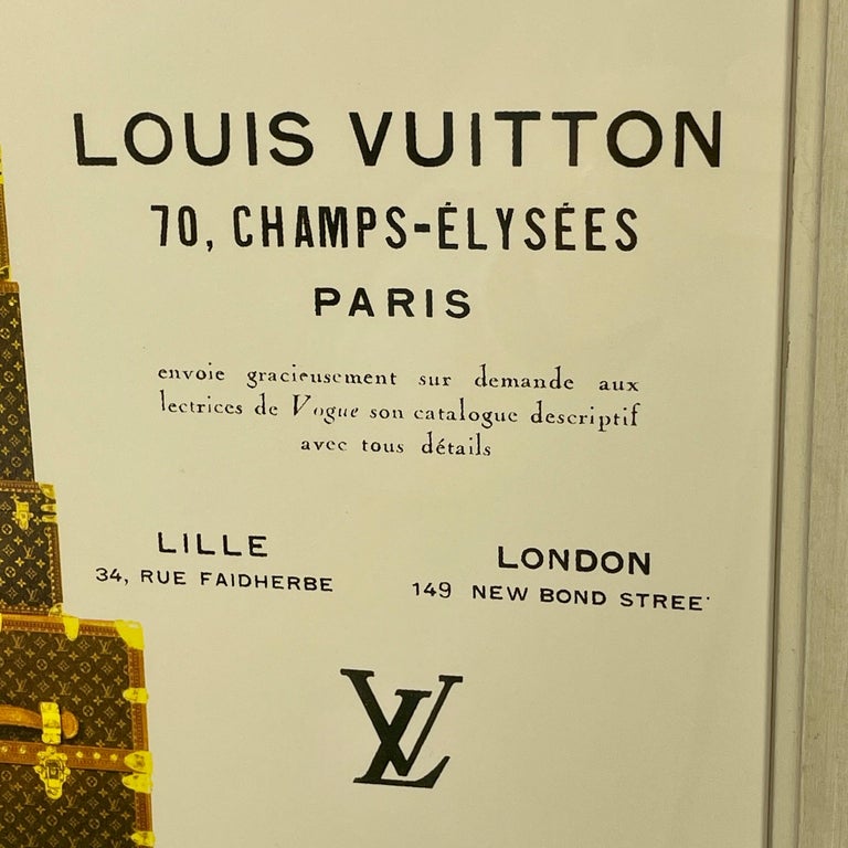Louis Vuitton French Print in Vintage Framed Artwork For Sale at 1stDibs
