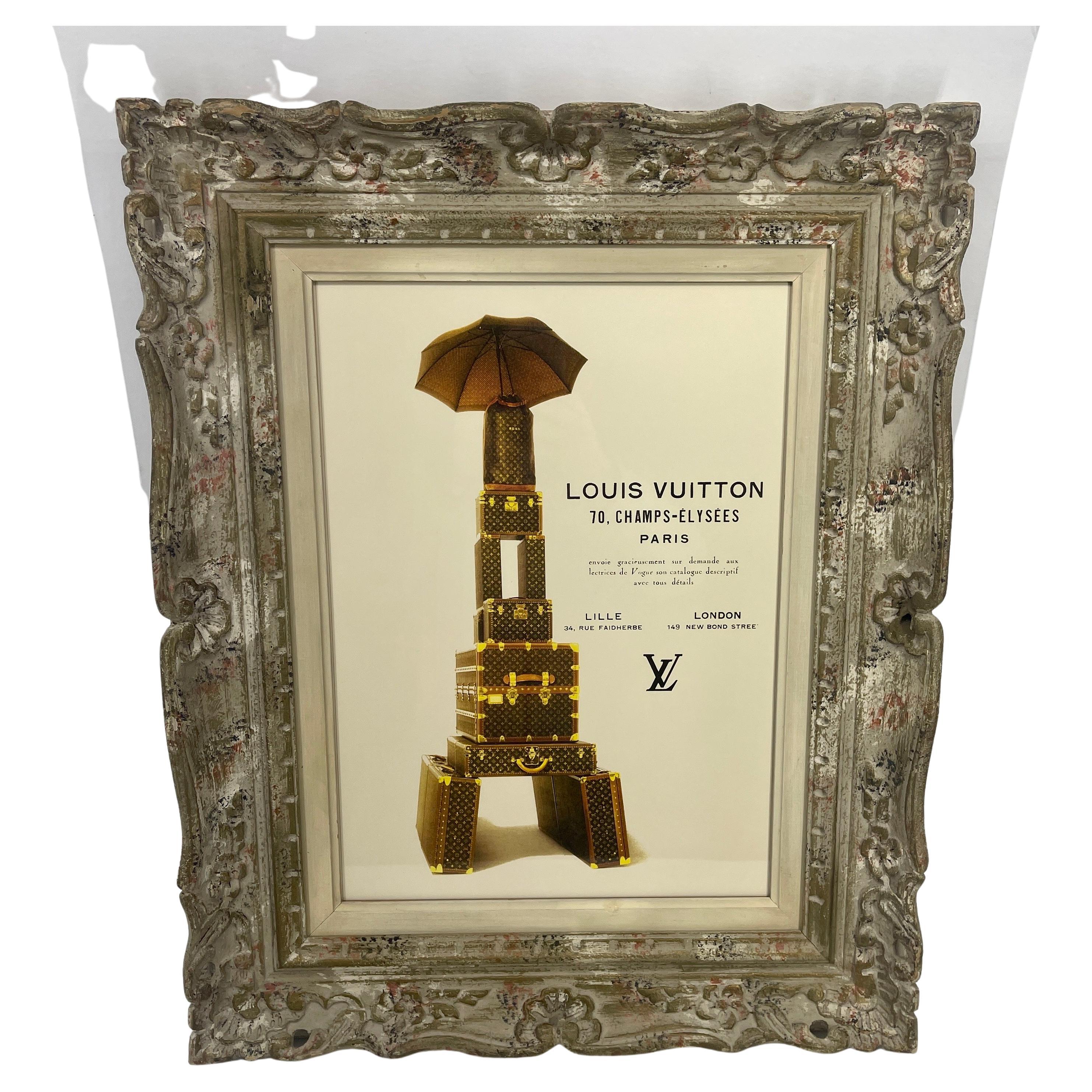 Louis Vuitton French Art Print in Vintage Frame For Sale at 1stDibs