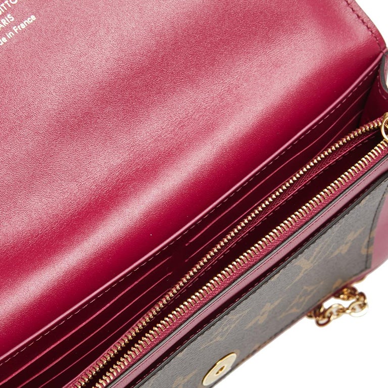 Louis Vuitton Fuchsia Monogram Canvas Flore Wallet on Chain at 1stDibs