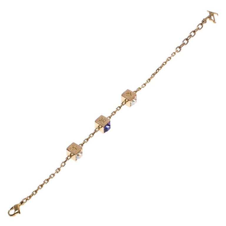 Louis Vuitton Gamble Crystal Gold Tone Bracelet For Sale at 1stDibs ...