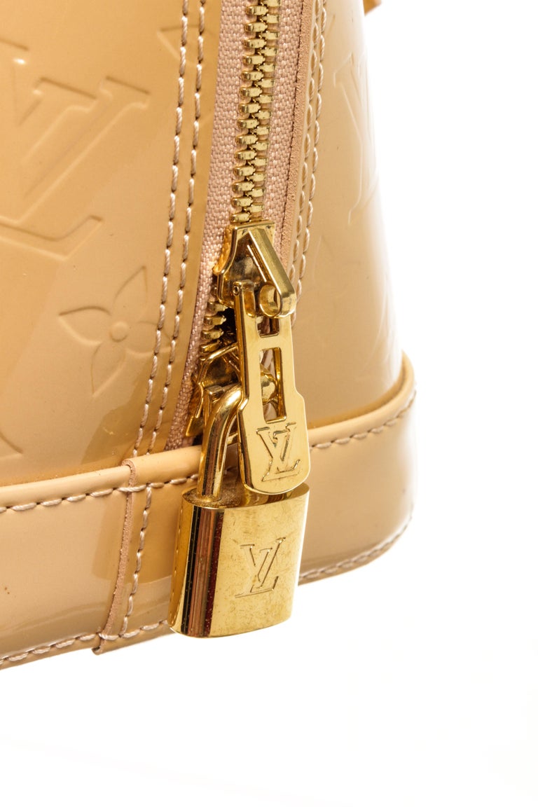 Louis Vuitton Gold Monogram Vernis Alma PM Handbag For Sale at 1stDibs