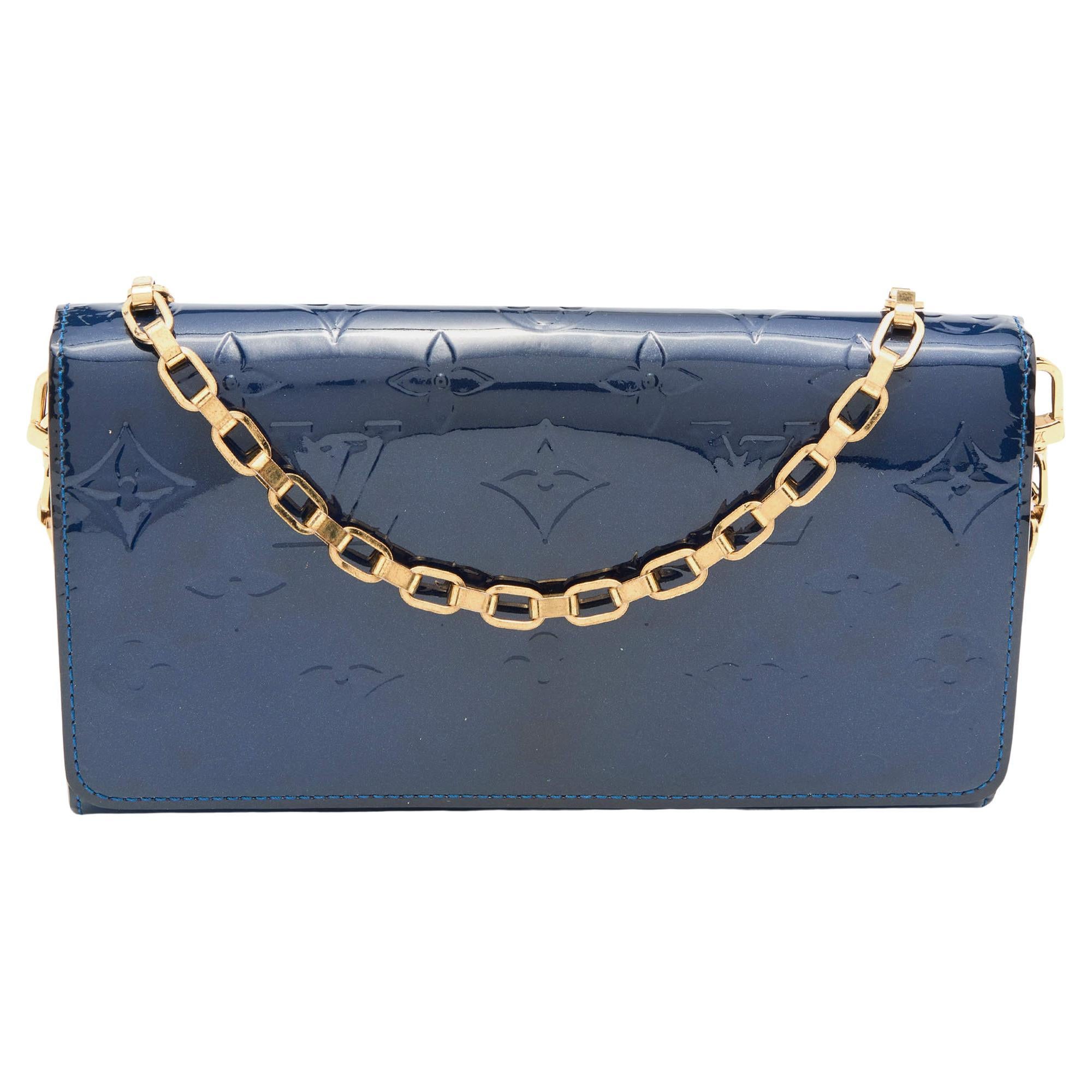 Louis Vuitton Grand Blue Monogram Vernis Chaine Wallet For Sale at 1stDibs