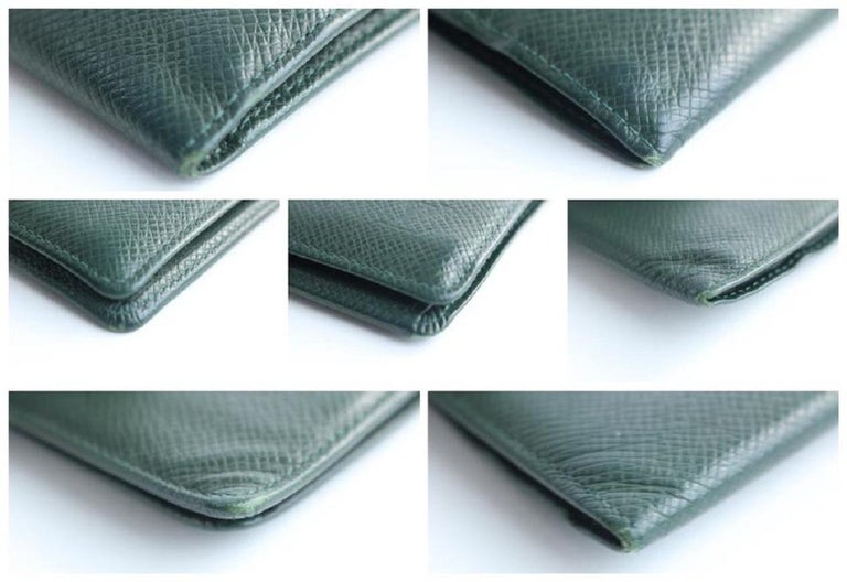 Louis Vuitton Green Epicea Taiga Leather Bifold 11lr0626 Wallet For ...