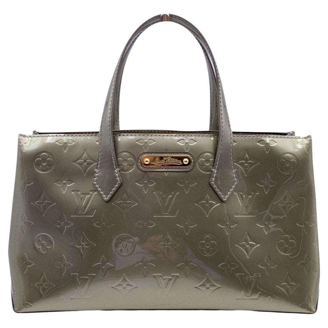 Louis Vuitton Green Monogram Vernis Wilshire Tote Bag Handbag at 1stDibs