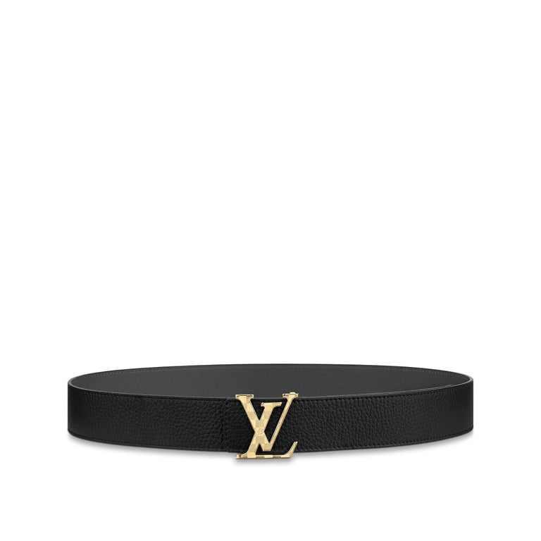 Louis Vuitton Grey Black Calf Leather Damier LV 40mm Reversible Belt ...