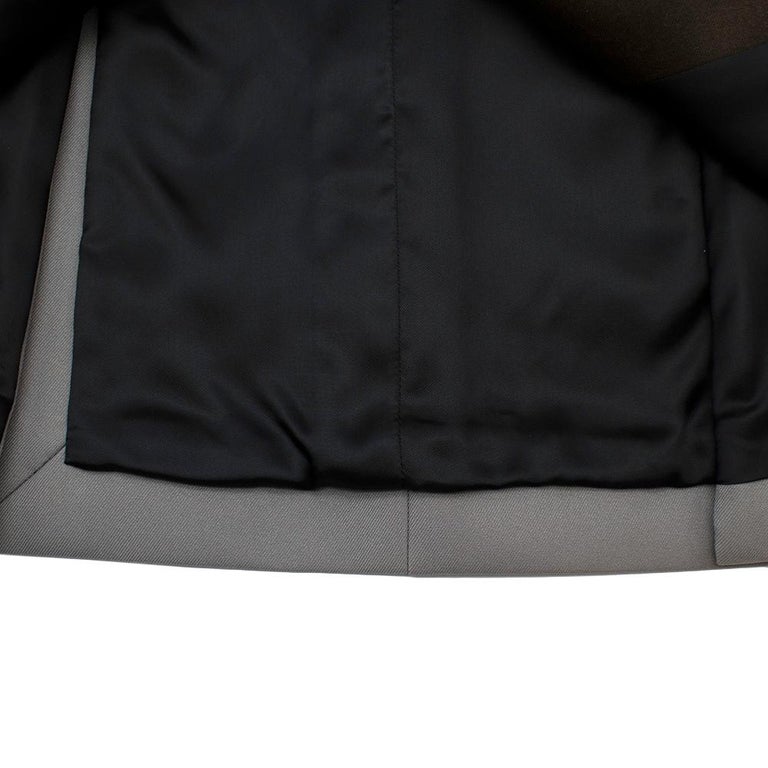 Louis Vuitton Grey Tailored Jacket with Velvet Trim - Size US 4 at 1stDibs