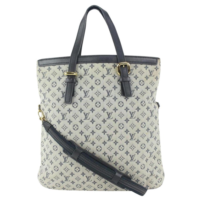 Louis Vuitton Grey x Navy Monogram Mini Lin Francoise 2way Tote Bag ...