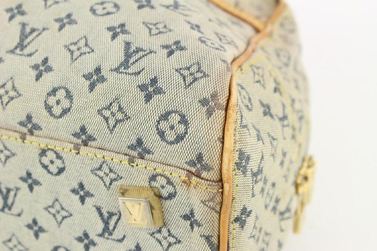 Louis Vuitton Grey x Navy Monogram Mini Lin Marie Boston Bag 917lv6 For ...