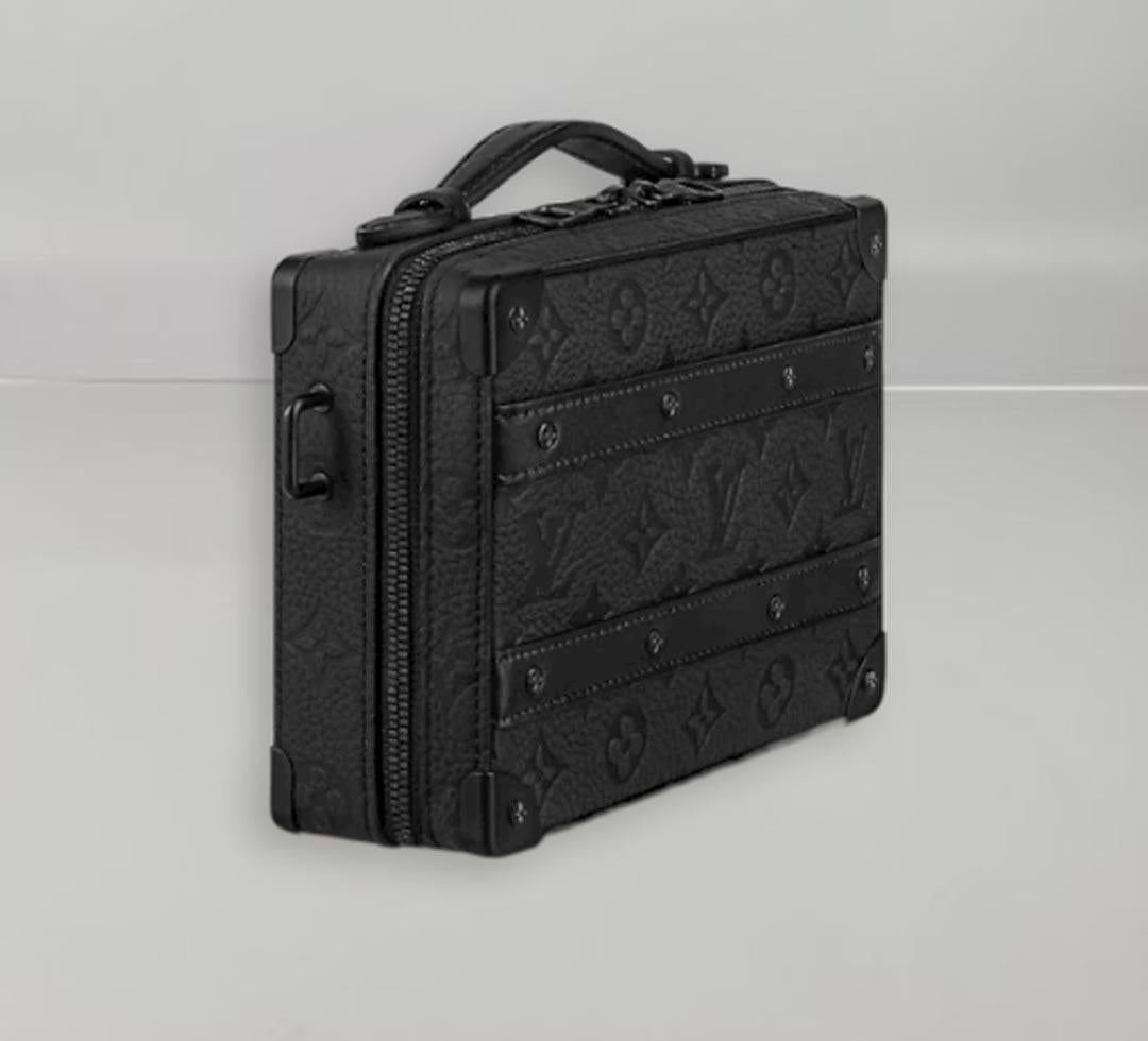 Louis Vuitton Handle Soft Trunk Bag Black Taurillon Monogram Calfskin ...