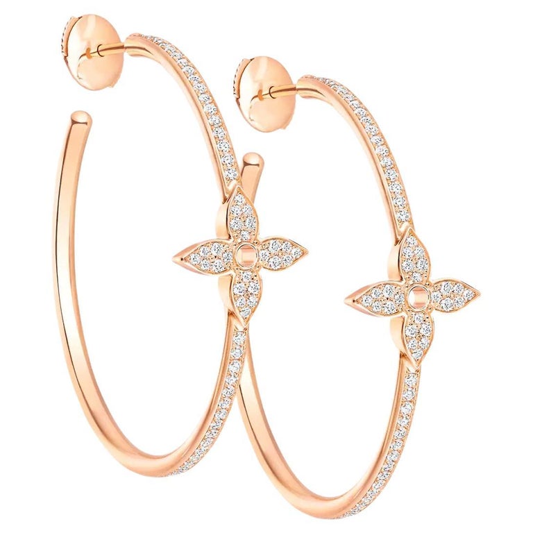 Louis Vuitton Idylle Blossom Hoops Pink Golg And Diamonds For Sale at ...