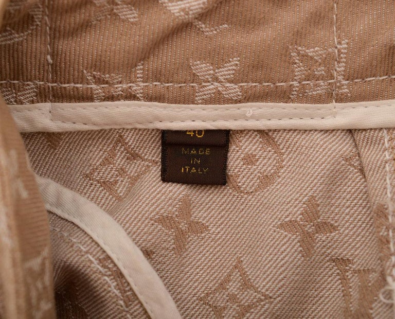 Louis Vuitton Jacquard Monogram Cream Y2K Pencil Skirt For Sale at 1stDibs