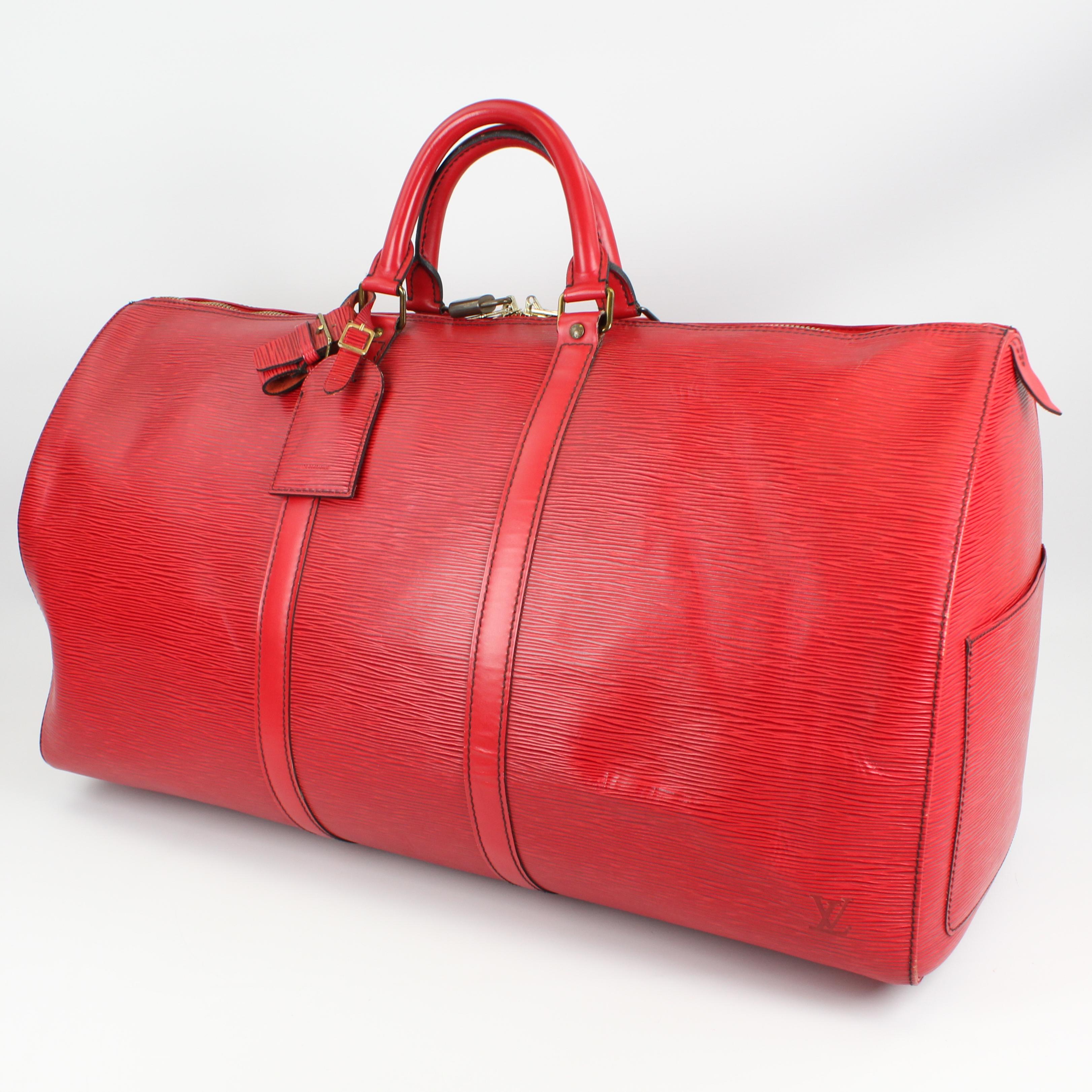 Louis Vuitton Keepall 24H Bag in Leather For Sale at 1stDibs