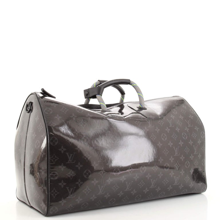 Louis Vuitton Keepall Bandouliere Bag Limited Edition Monogram Eclipse Glaze For Sale at 1stDibs