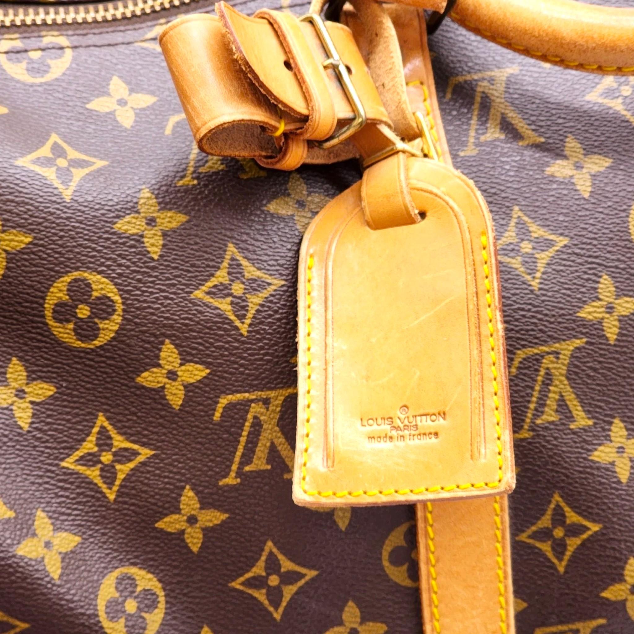 Louis Vuitton Keepall Bandouliere Duffle 45 Brown Canvas For Sale at ...