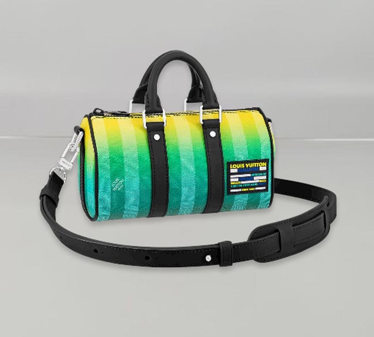 Louis Vuitton Keepall XS Bag Gradient Green Damier Stripes Coated ...