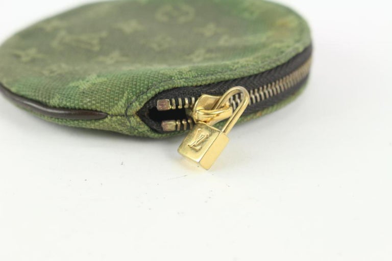 Louis Vuitton Khaki Green Mini Lin Coin Purse Ronde Change Pouch ...