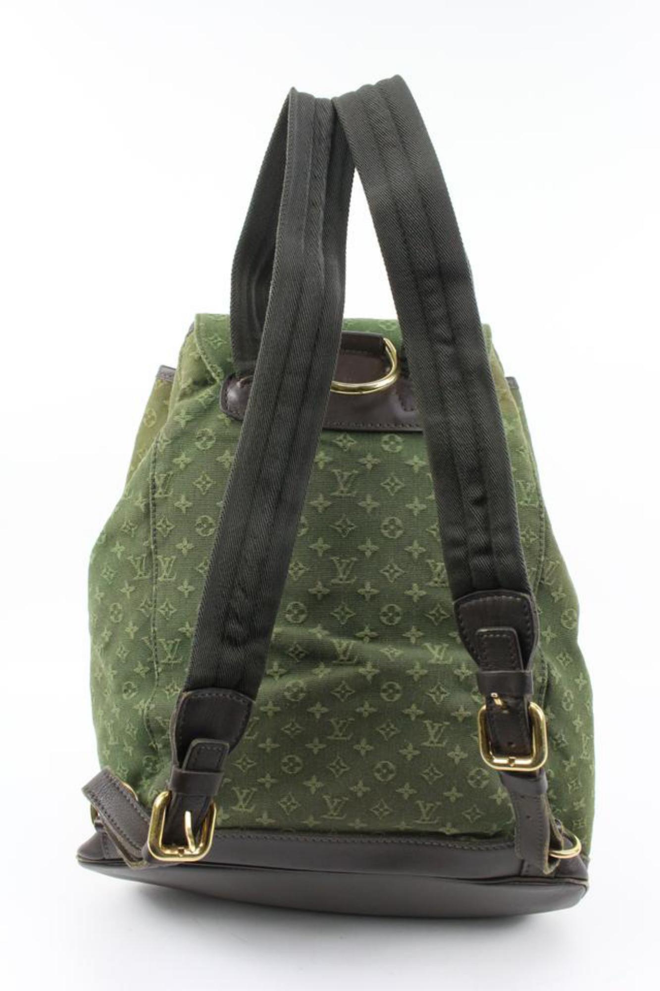 Louis Vuitton Khaki Green Mini Lin Montsouris GM Backpack 32lk324s at ...