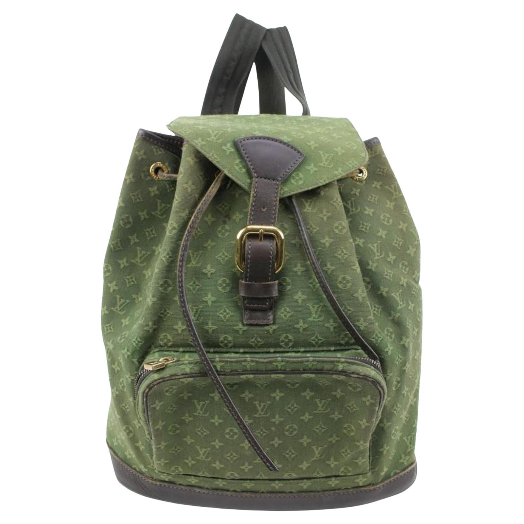 Louis Vuitton Khaki Green Mini Lin Montsouris GM Backpack 32lk324s at ...