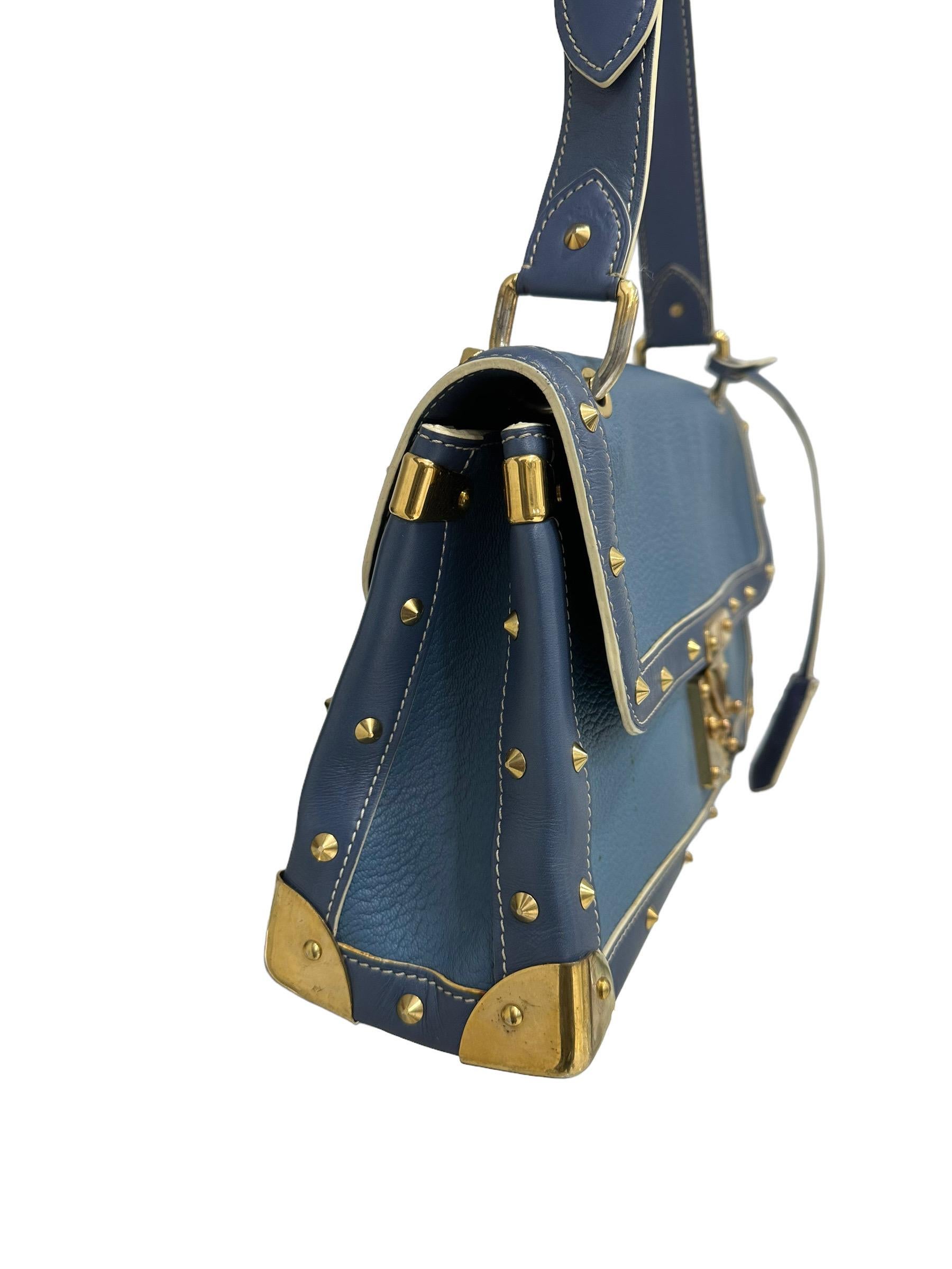 Louis Vuitton Le Talentueux Blue Suhali Leather Top Handle Bag For Sale ...
