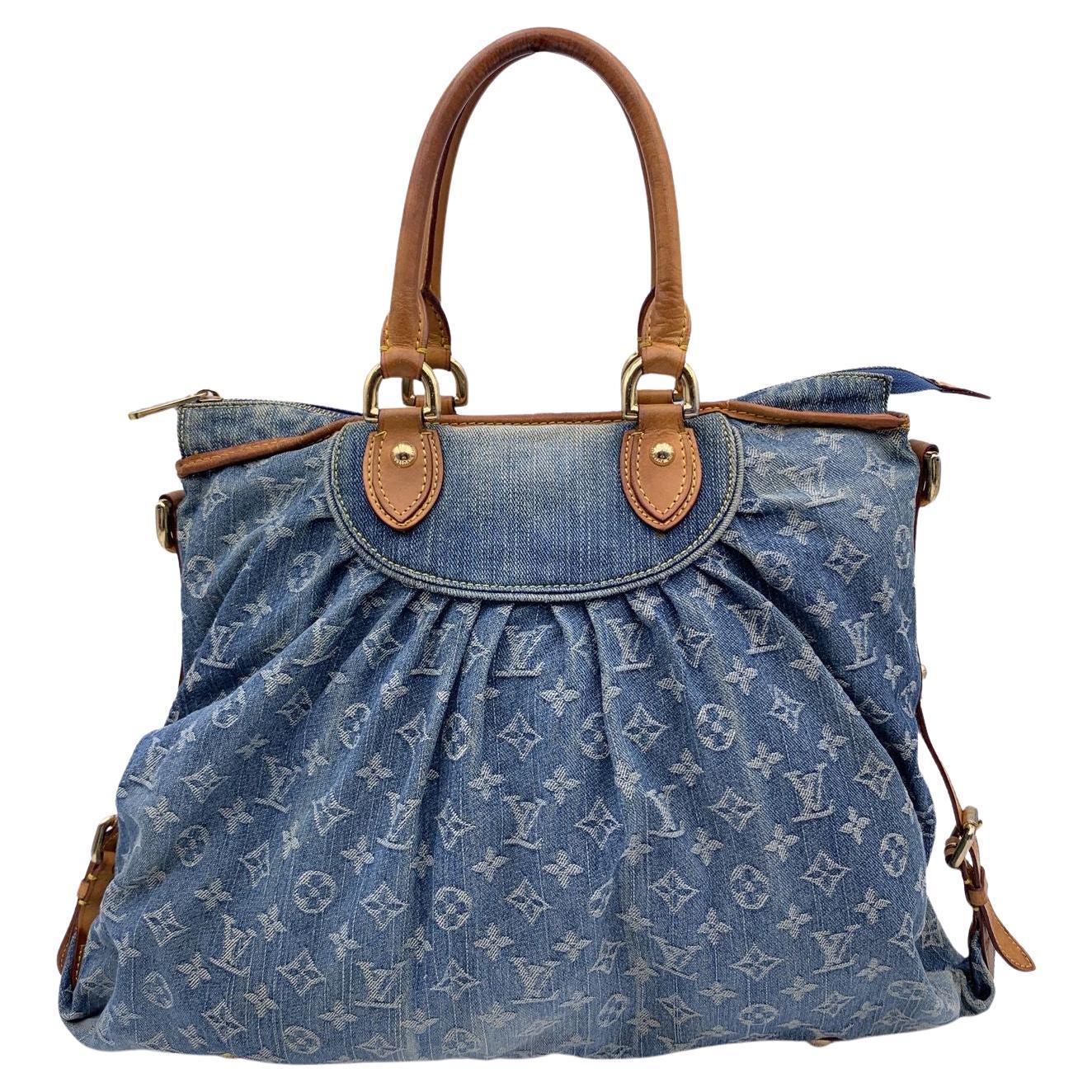 Louis Vuitton Light Blue Denim Monogram Cabby GM Tote Bag at 1stDibs