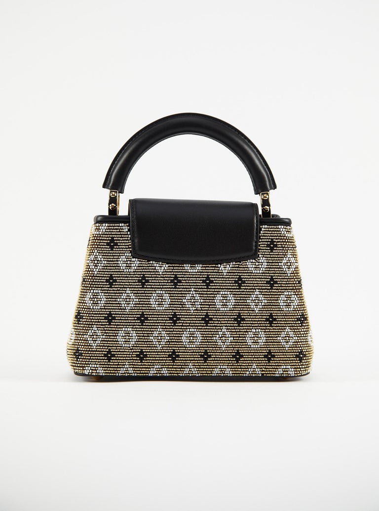 LOUIS VUITTON LIMITED EDITION CAPUCINE MINI BAG Black, White and Gold ...