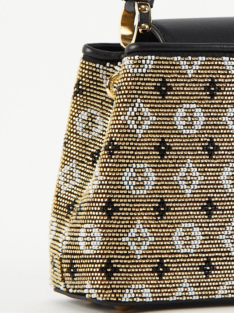 LOUIS VUITTON LIMITED EDITION CAPUCINE MINI BAG Black, White and Gold ...