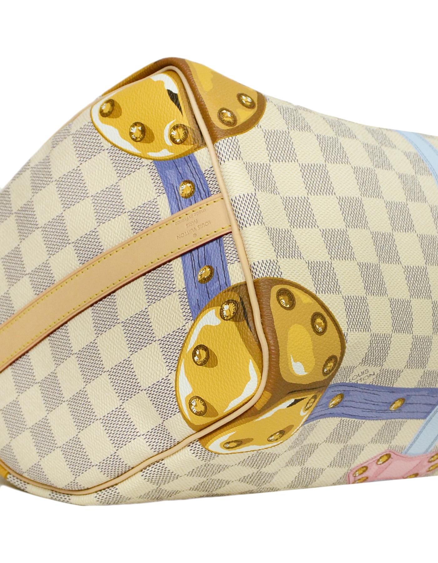 Louis Vuitton Limited Edition Damier Azur Summer Trunks Speedy 30 ...