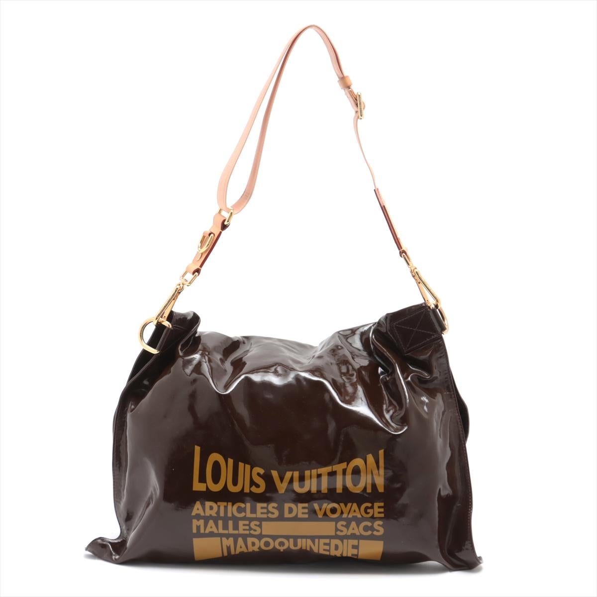 Louis Vuitton Limited Edition Moka Patent Leather Raindrop Besace Bag ...