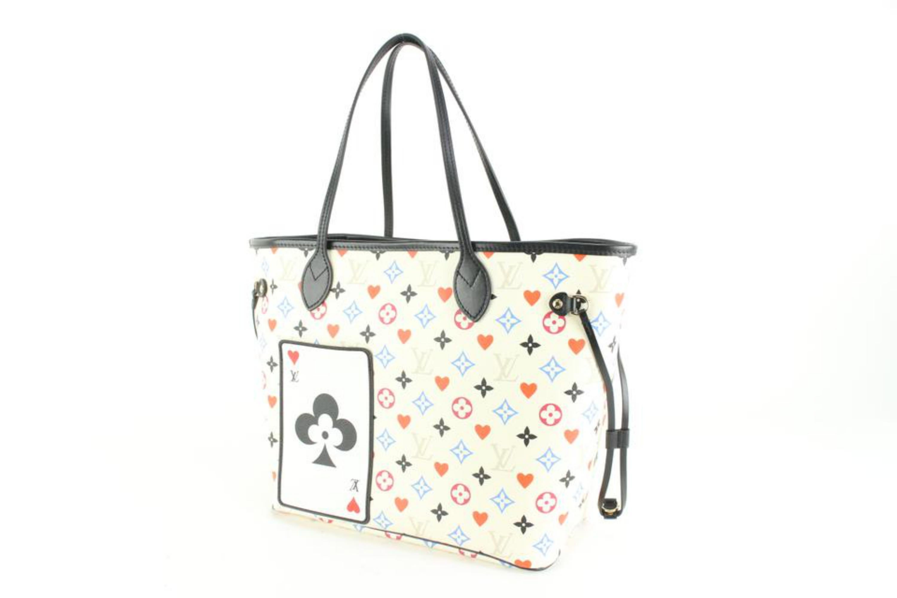 Louis Vuitton Limited White Monogram Multicolor Game On Neverfull MM ...