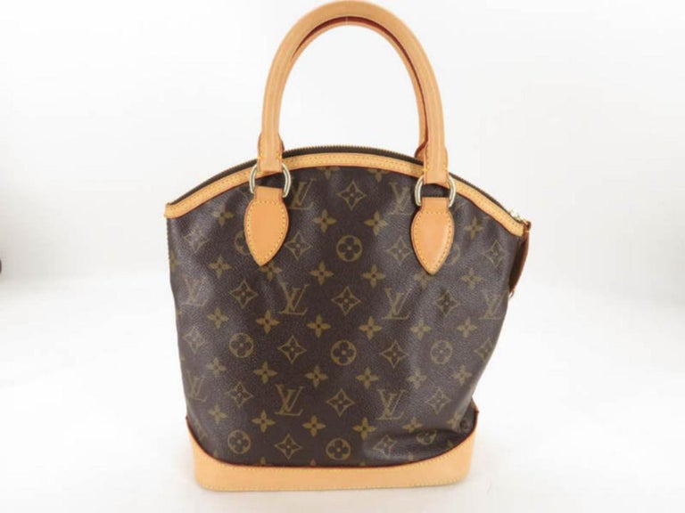 Louis Vuitton Lockit Monogram Pm 868378 Brown Coated Canvas Satchel For Sale at 1stDibs