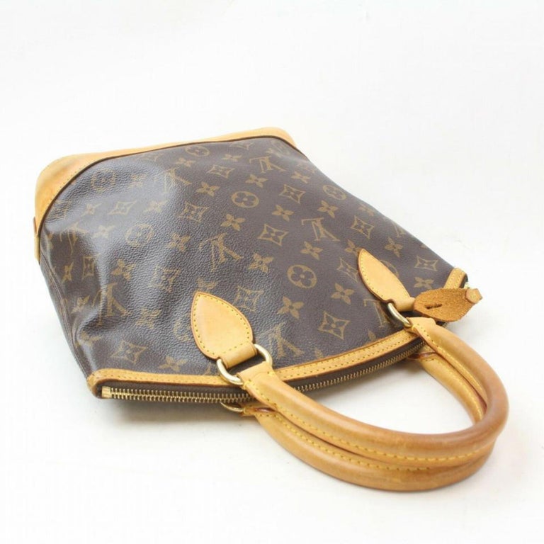 Louis Vuitton Lockit Monogram Pm 869972 Brown Coated Canvas Tote For Sale at 1stDibs