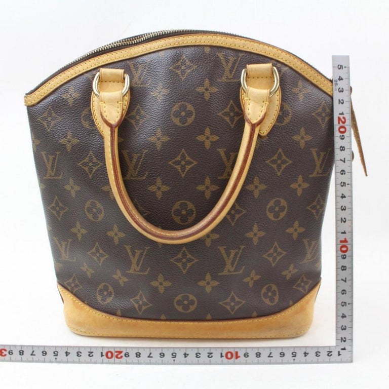 Louis Vuitton Lockit Monogram Pm 869972 Brown Coated Canvas Tote For Sale at 1stDibs