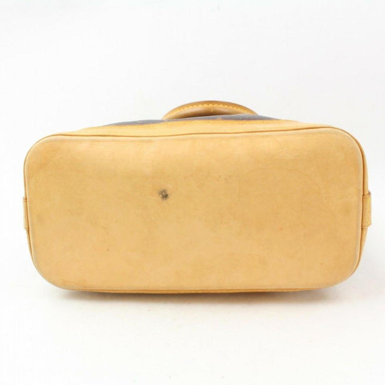 Louis Vuitton Lockit Monogram Pm 869972 Brown Coated Canvas Tote For Sale at 1stDibs