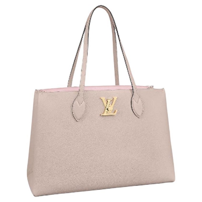 Louis Vuitton Lockme Shopper Bag Greige Grained calf leather For Sale ...