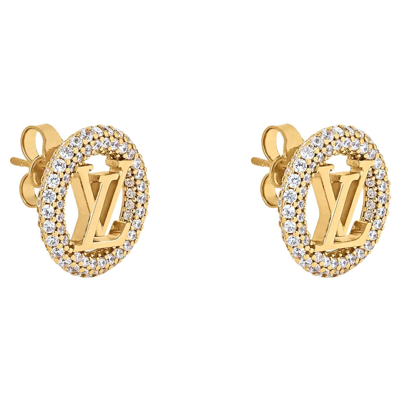 Louis Vuitton Diamond Gold Earrings For Sale at 1stDibs | louis vuitton ...
