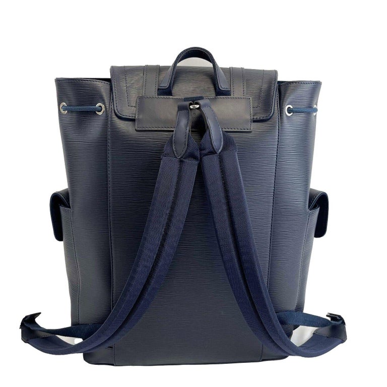 Louis Vuitton - LV - NEW Christopher MM Medium Navy Blue Backpack For ...