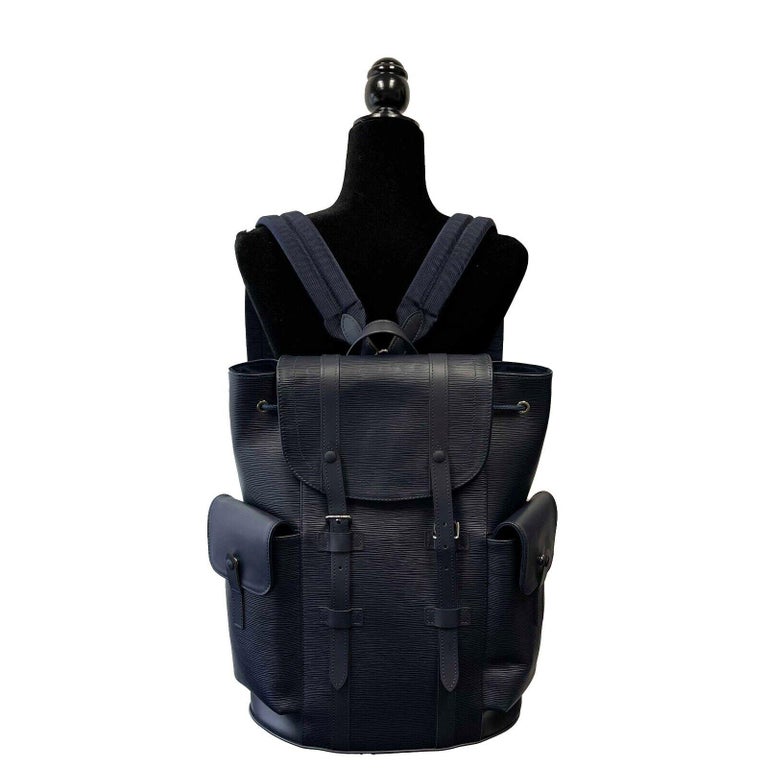 Louis Vuitton - LV - NEW Christopher MM Medium Navy Blue Backpack For ...
