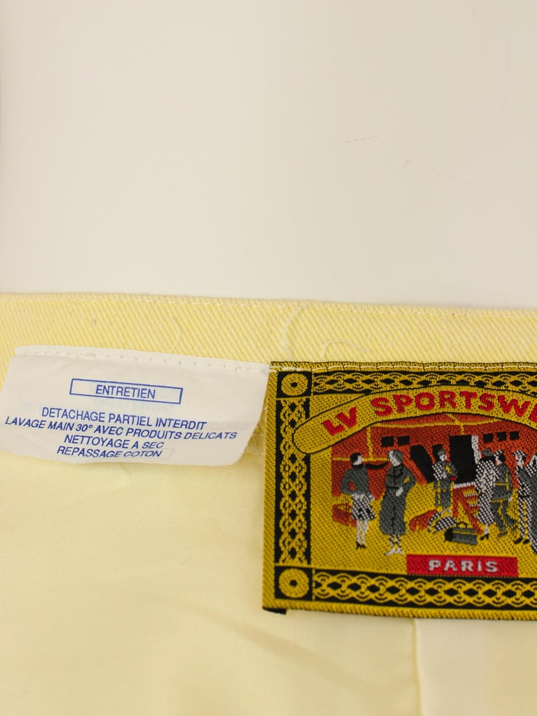 Louis Vuitton LV Sportswear Denim Studded Mini Skirt Yellow 1980s For ...