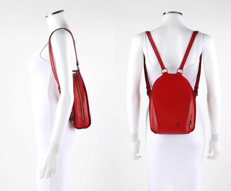 LOUIS VUITTON "Mabillion" Carmine Red Epi Leather Zip Around Backpack ...