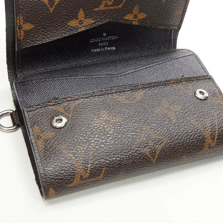 LOUIS VUITTON Macassar brown LV monogram canvas compact tri-fold wallet ...
