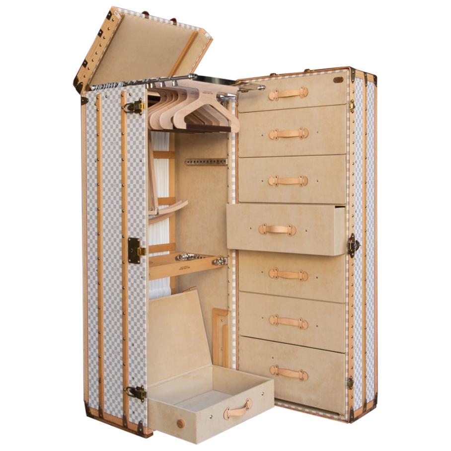 Louis Vuitton 'Malle Armoire' Damier Azur 140 Wardrobe Trunk, circa 2007 For Sale at 1stDibs
