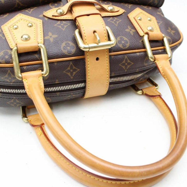 Louis Vuitton Manhattan Monogram Gm 867023 Brown Coated Canvas Satchel For Sale at 1stDibs