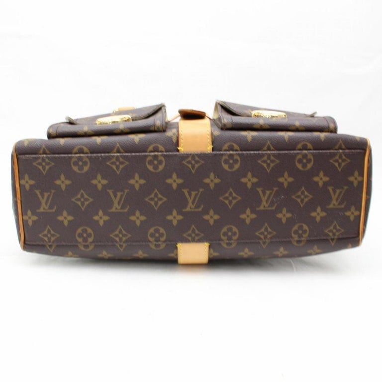 Louis Vuitton Manhattan Monogram Gm 867023 Brown Coated Canvas Satchel For Sale at 1stDibs