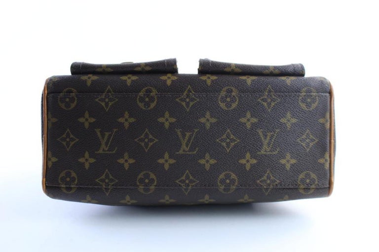 Louis Vuitton Manhattan Monogram Pm 865866 Brown Coated Canvas Satchel For Sale at 1stDibs