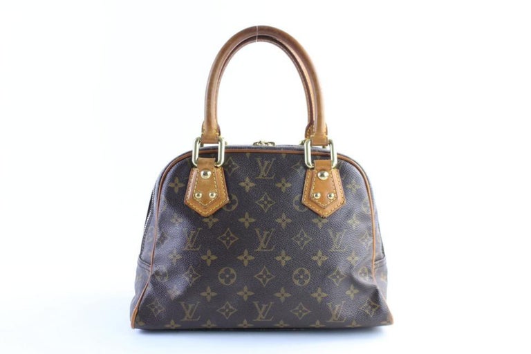 Louis Vuitton Manhattan Monogram Pm 865866 Brown Coated Canvas Satchel For Sale at 1stDibs