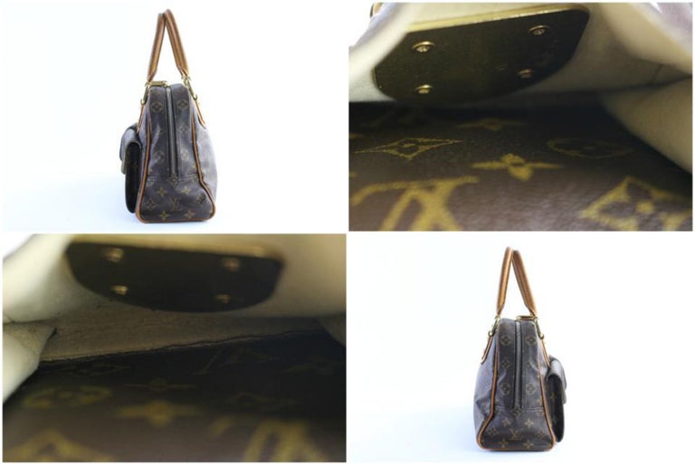 Louis Vuitton Manhattan Monogram Pm 865866 Brown Coated Canvas Satchel For Sale at 1stDibs